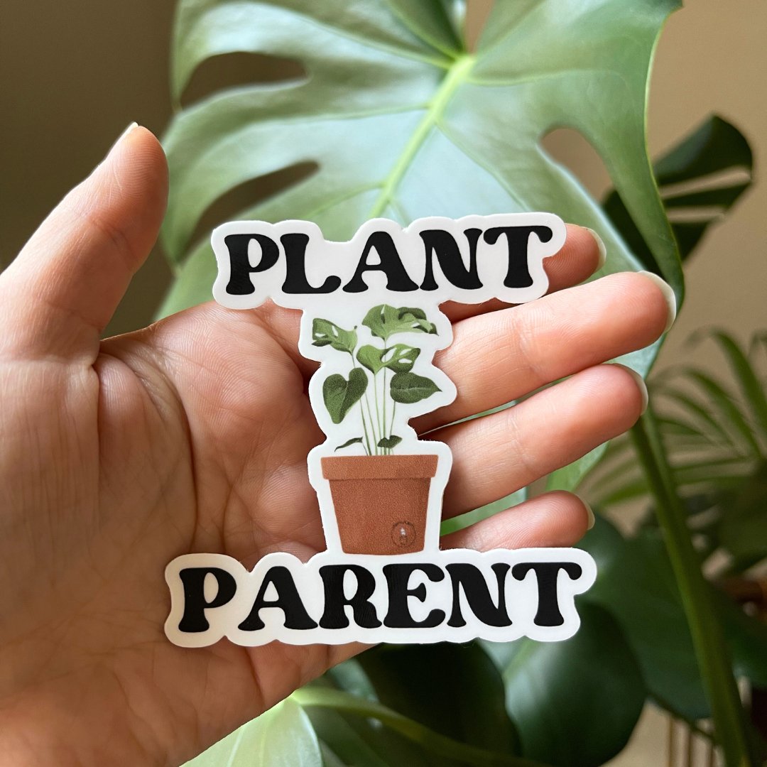 Plant Parent Monstera Sticker – Vinyl Botanical Decal for Plant Lovers ...